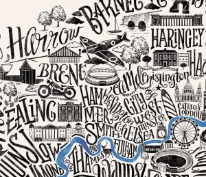 London Boroughs Typographical Map – Mapping London