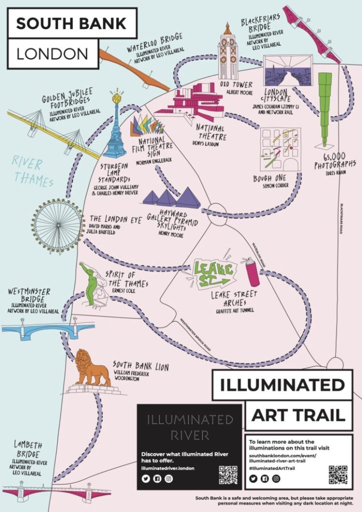 South Bank’s Illuminated Art Trail – Mapping London
